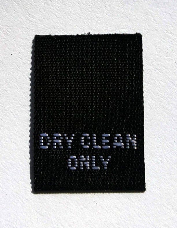 Black Dry Clean Only Woven Clothing Sewing Garment Care Label Tags (50 ...